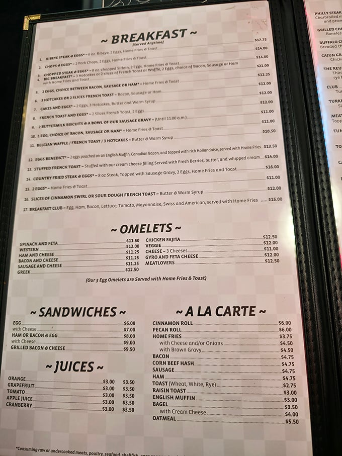 A menu that solves life's greatest morning dilemma: sweet or savory? At Tommy's, the correct answer is always "both."