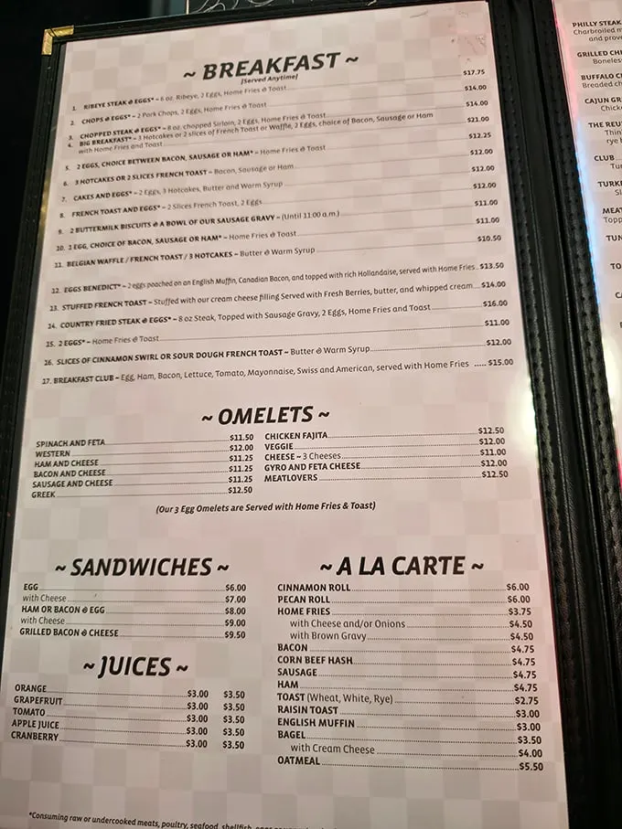 A menu that solves life's greatest morning dilemma: sweet or savory? At Tommy's, the correct answer is always "both."