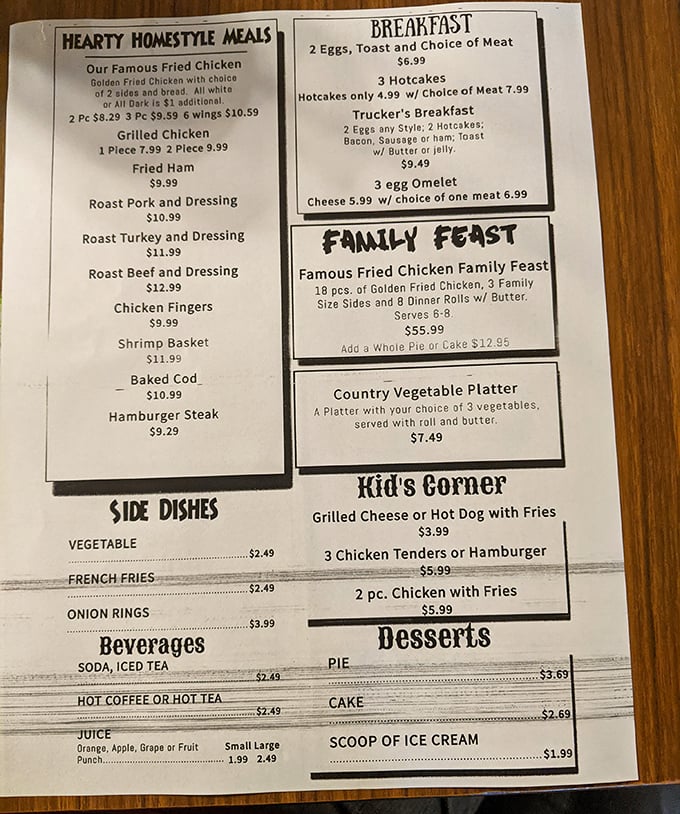 A menu that doesn't need fancy fonts or pretentious descriptions—just honest food that makes you want to loosen your belt before you even order.