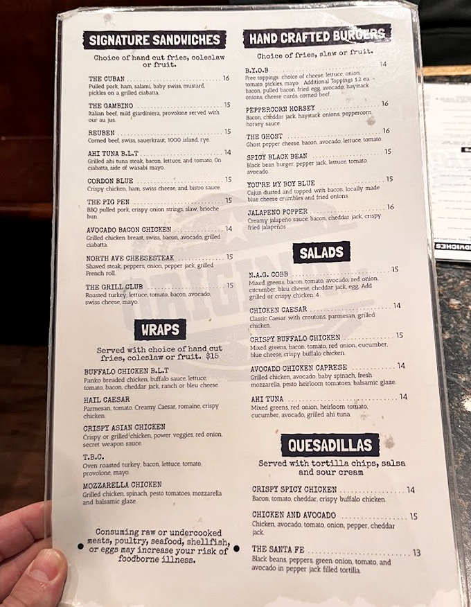 A menu that reads like a love letter to American diner classics, with a few delightful plot twists.