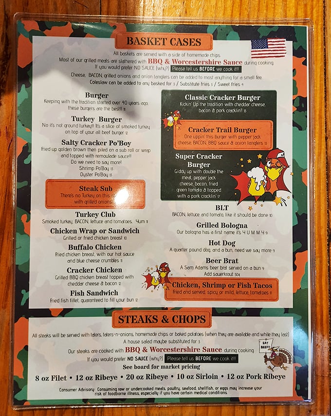 A menu that hasn't changed much since Reagan was president—proof that when you nail a burger recipe, you don't mess with perfection.