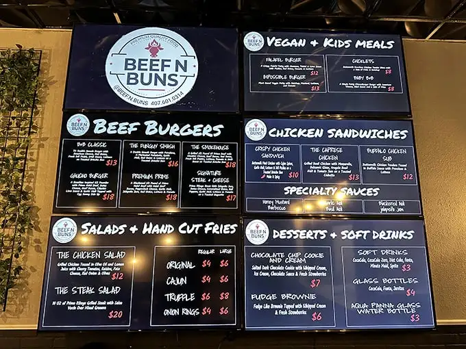 A menu board that makes diet plans whimper in defeat. Decision paralysis never tasted so promising.