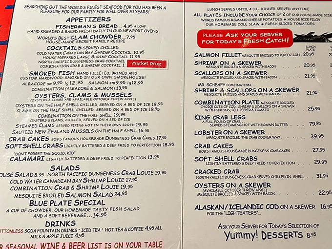 This menu isn't just a list of dishes—it's a seafood lover's bucket list. "EAT LOTS A FISH" isn't just advice, it's a life philosophy.