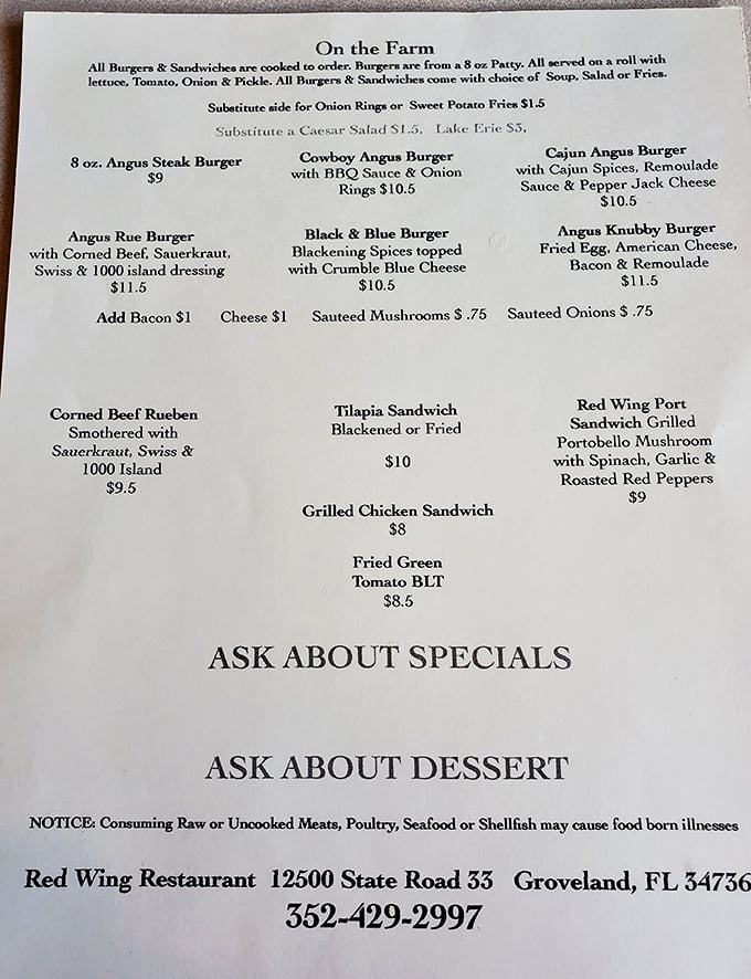Sometimes the simplest menus hold the greatest treasures. No QR codes or 12-page novellas here – just straightforward promises of satisfaction.