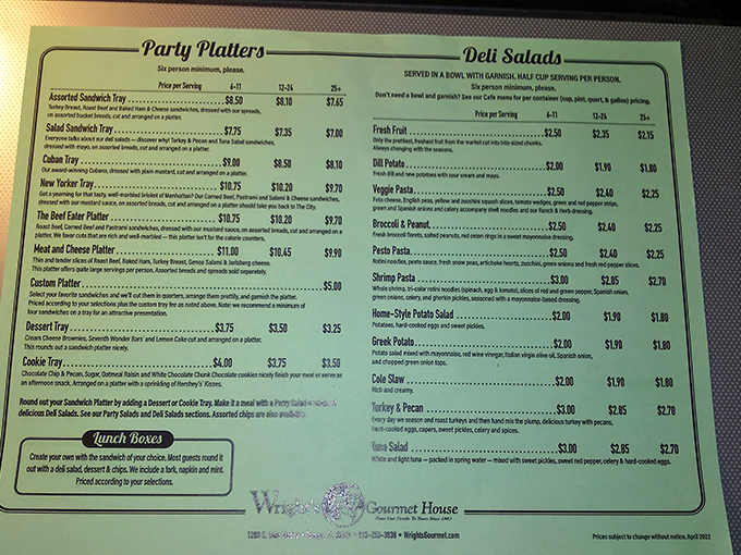 The menu at Wright's reads like a love letter to sandwich perfection. Each option promises a different path to deliciousness—choose your own adventure!