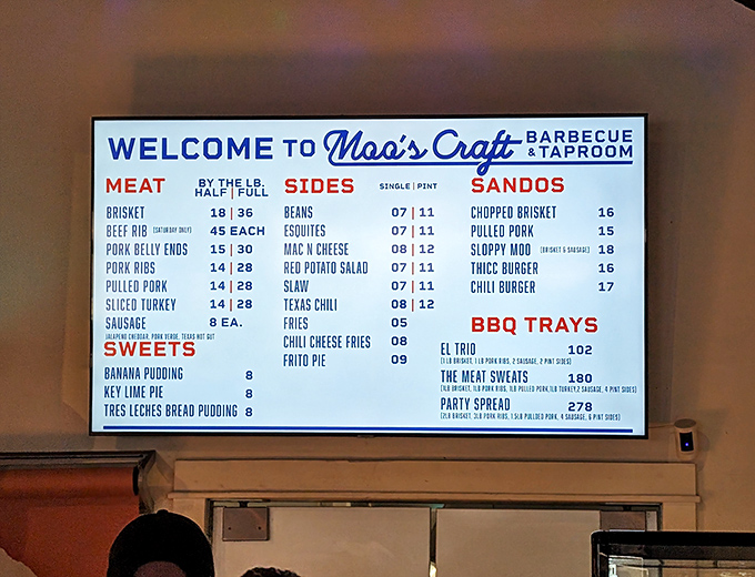 This menu board isn't just a list—it's a roadmap to happiness. The "Meat Sweats" platter isn't just a meal, it's a dare.