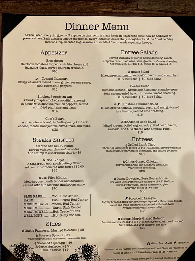 A menu that doesn't need a translator or a second mortgage. Just real food prepared with care and zero pretension.