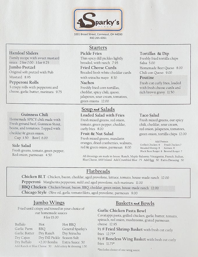 This isn't just a menu—it's a roadmap to happiness. The Guinness Chili alone is worth canceling your afternoon plans.