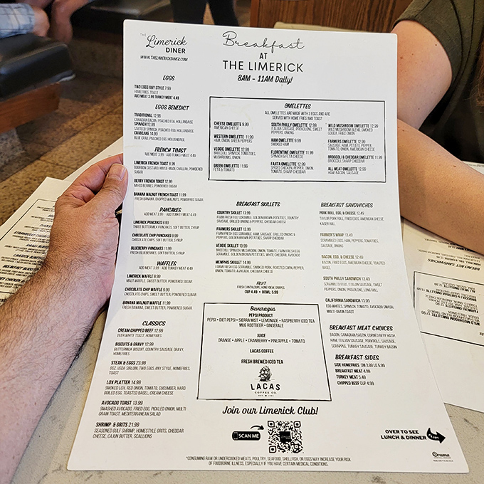 The breakfast menu reads like a love letter to morning meals – a diplomatic document brokering peace between sweet and savory camps.