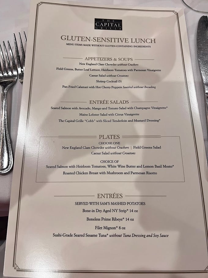 A gluten-sensitive menu that doesn't feel like punishment. Finally, dietary restrictions meet culinary ambition in perfect harmony.