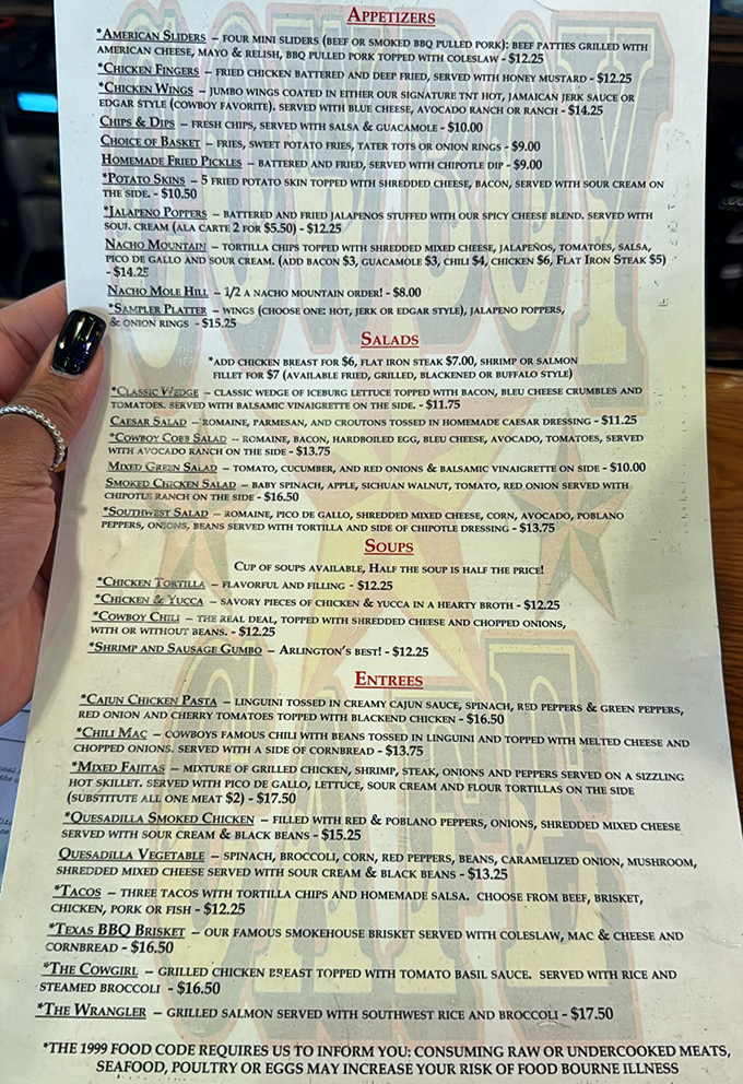 A menu that reads like a love letter to comfort food. From loaded nachos to Texas BBQ brisket, decisions here are deliciously difficult.