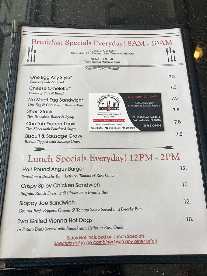 This menu reads like a love letter to breakfast classics. No molecular gastronomy here—just the comfort food your soul craves.
