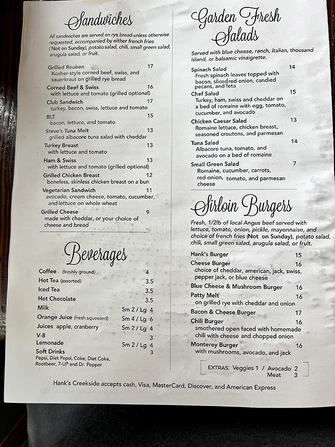 A menu that doesn't need fancy fonts or pretentious descriptions—just honest food that makes you want to order one of everything.