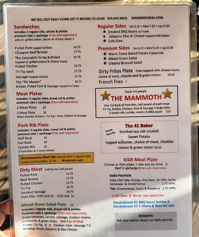This menu reads like a love letter to carnivores – The Mammoth alone could feed Bedrock. 