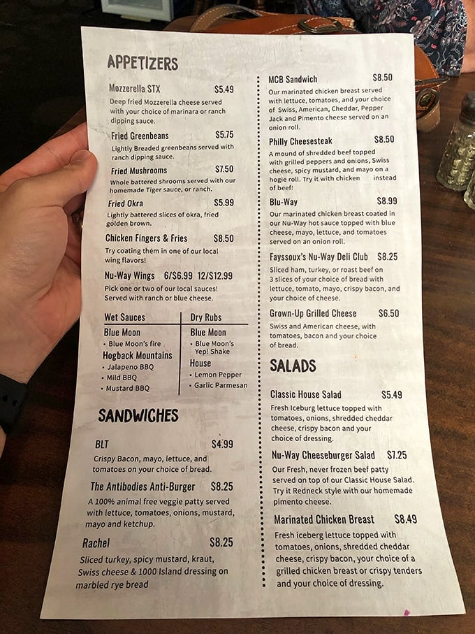 A menu that doesn't need fancy fonts or flowery descriptions—just honest food that's kept folks coming back since before Instagram existed.
