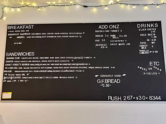 The menu board at Middle Child doesn't overwhelm with options—it's the culinary equivalent of "less talk, more action." Every item has earned its place.