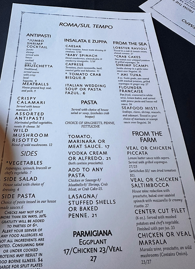 This menu isn't just a list of dishes—it's a roadmap to happiness. The only wrong turn? Not ordering enough to try everything.