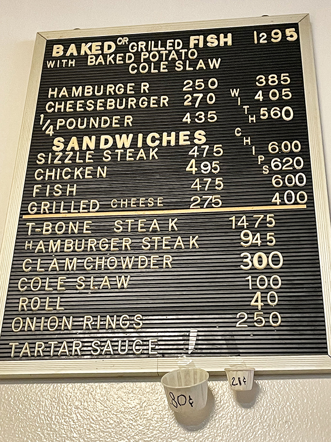 The old-school menu board tells you everything you need to know—this place isn't chasing trends, just perfecting classics that never needed improving.