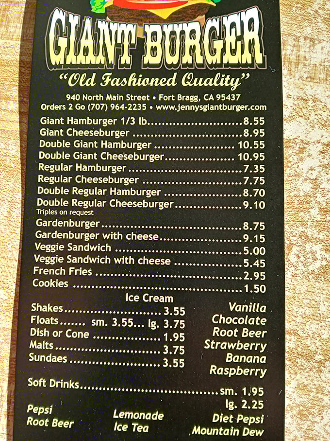 A menu board that cuts to the chase. When your burgers are this good, you don't need fancy descriptions or trendy ingredients.