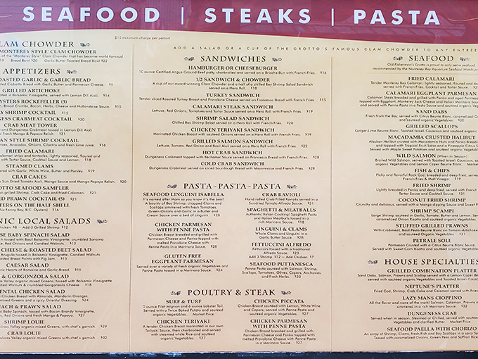 The menu reads like a love letter to the sea—a tempting array of seafood treasures that might have you considering ordering one of everything.