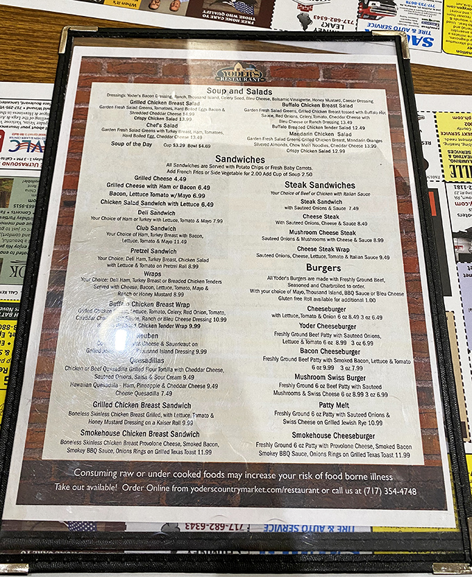 A menu that doesn't need fancy fonts or flowery descriptions—just honest food that speaks for itself.