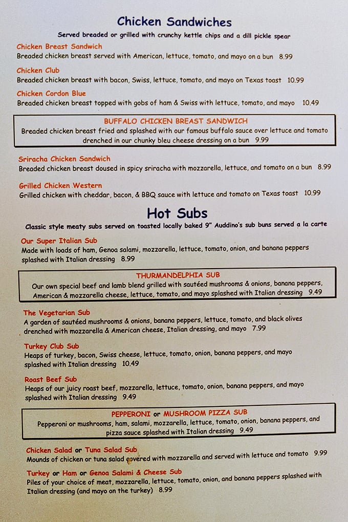 The menu reads like a love letter to excess—each description promising a flavor adventure that requires both napkins and commitment.
