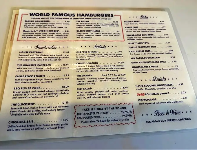 This menu isn't just a list—it's a roadmap to flavor country, where pastrami is king and Belgian fries are its worthy courtiers.
