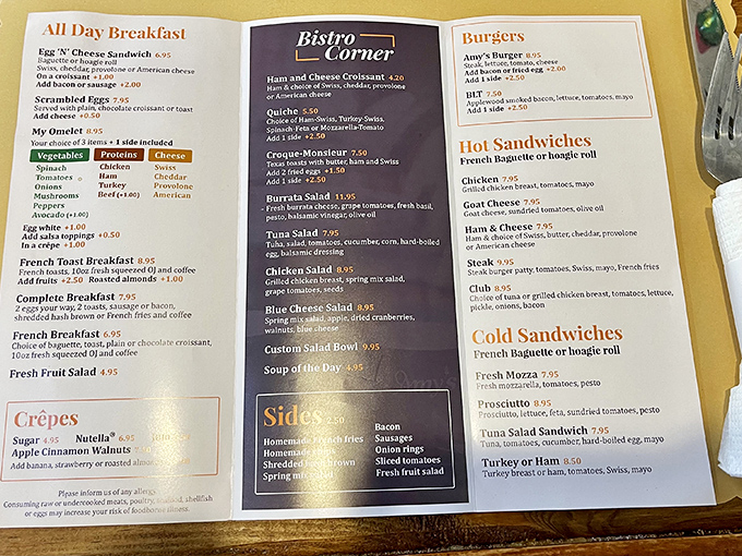 This menu isn't just a list – it's a passport to flavor country. The "All Day Breakfast" section alone could make a grown adult weep with joy.