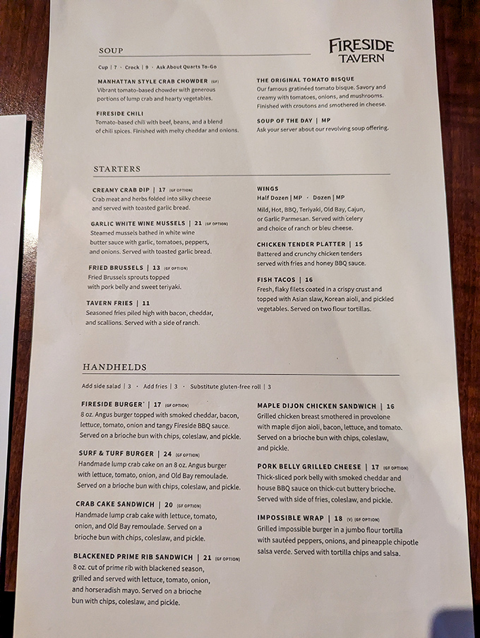 This menu isn't just a list of food—it's a roadmap to happiness. The Blackened Prime Rib Sandwich is calling my name!