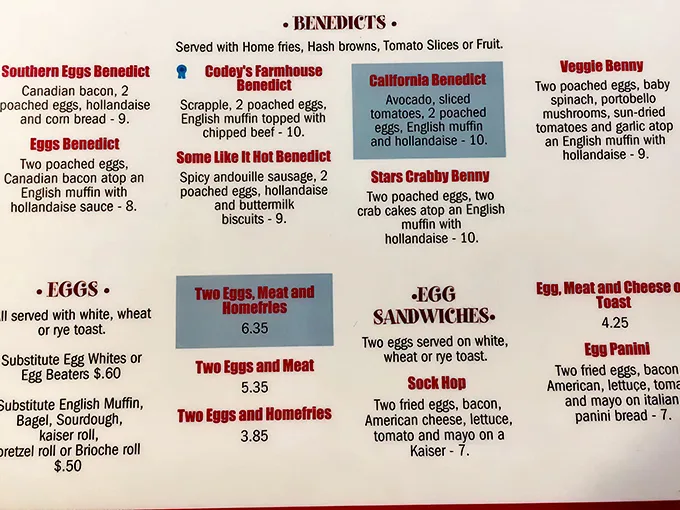 The Benedict menu reads like poetry to breakfast lovers—each variation more tempting than the last.