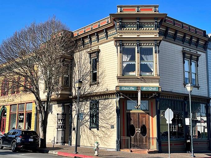 This isn't just another pretty Victorian façade—it's home to Oyster Bar & Grill, where architecture and seafood create the perfect historical pairing.