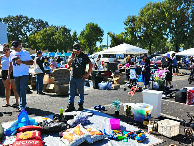 The early bird gets the vintage Star Wars figurine. Morning shoppers know timing is everything in the delicate dance of flea market treasure hunting.