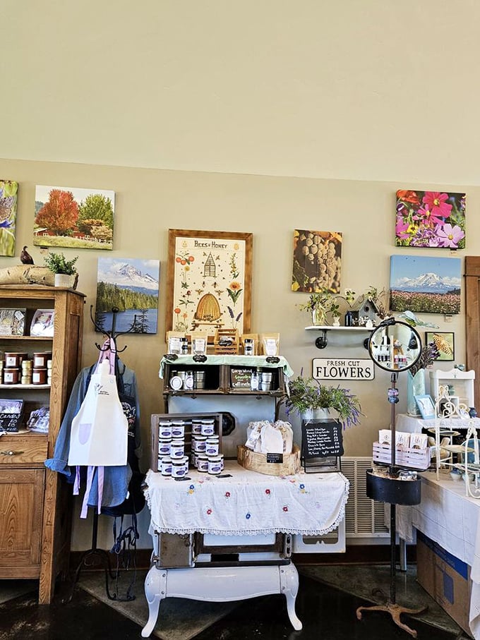 Lavender heaven in retail form. This farm store could convince even the most dedicated minimalist to make room for "just one more" lavender product.