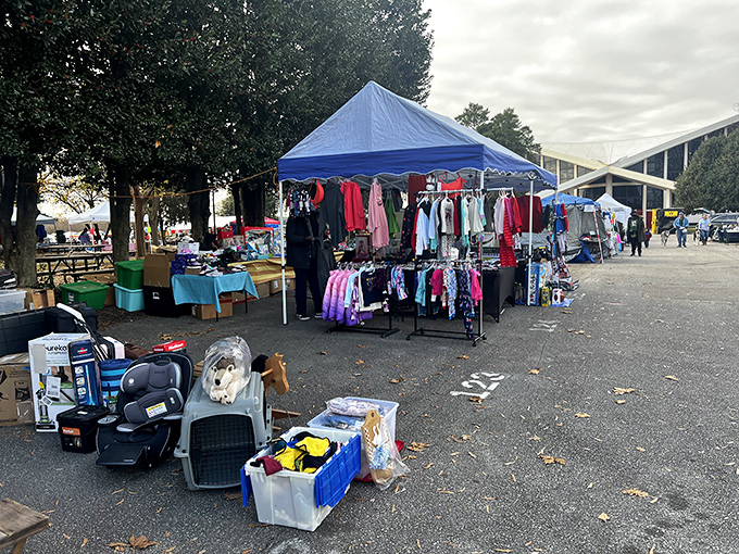 One person's closet cleanout is another's fashion goldmine. Clothing vendors transform parking lots into open-air boutiques every weekend.