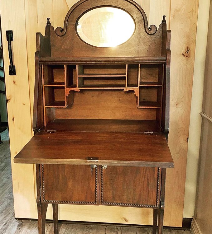 This gorgeous vintage secretary desk isn't just furniture—it's a time machine to when correspondence was an art form and craftsmanship mattered.