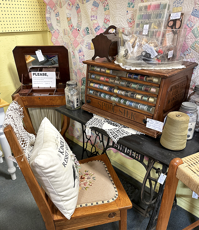 Grandma's sewing table reborn! That Singer sewing machine cabinet has witnessed the creation of more family heirlooms than your holiday dinner table.