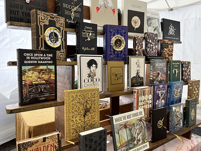 Literary treasures stacked with care – from Tarantino to Chanel, these aren't just books, they're conversation pieces waiting to find their way to your coffee table.