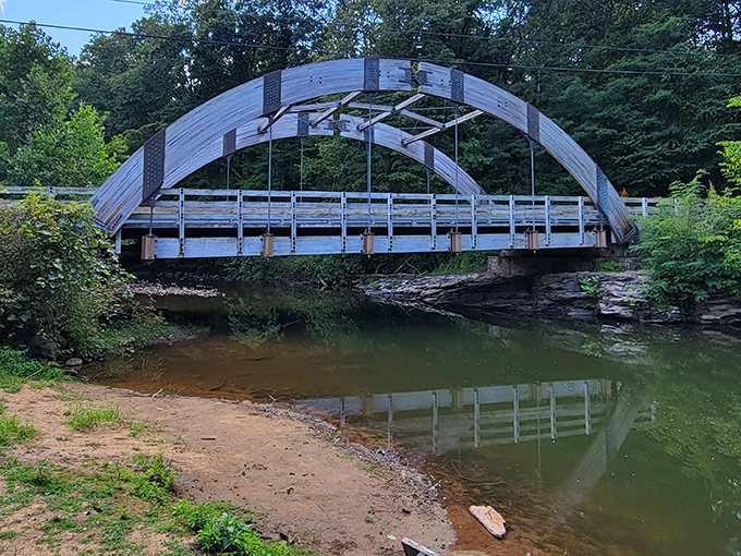 The Paradise Furnace Bridge spans more than just water—it connects you to Pennsylvania's industrial past while offering prime spots for creek contemplation.