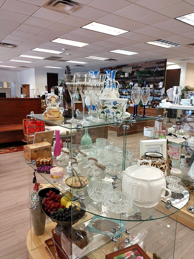 Crystal and glassware that would make your grandmother swoon. These aren't just dishes—they're conversation pieces waiting for their second act.