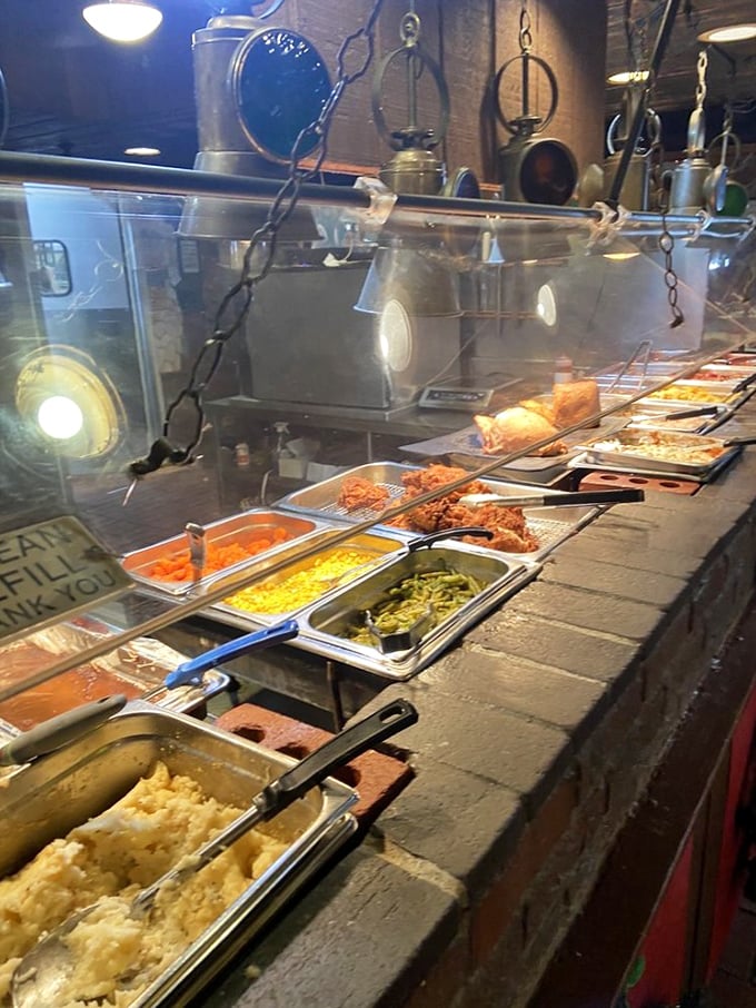 This isn't your average steam table setup – it's a carefully orchestrated symphony of Midwestern comfort.