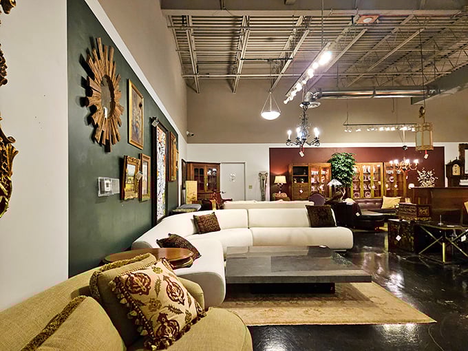 This isn't your grandmother's living room—though she'd probably fight you for that sectional and those accent pillows.