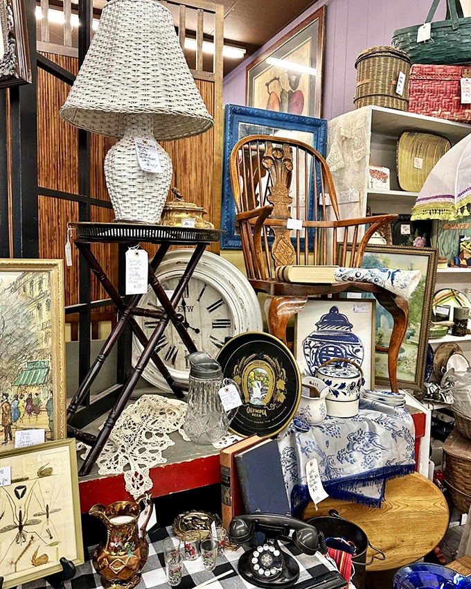 Every corner tells a story—wicker lamps that witnessed decades of family dinners and rotary phones that never heard "Can you hear me now?"
