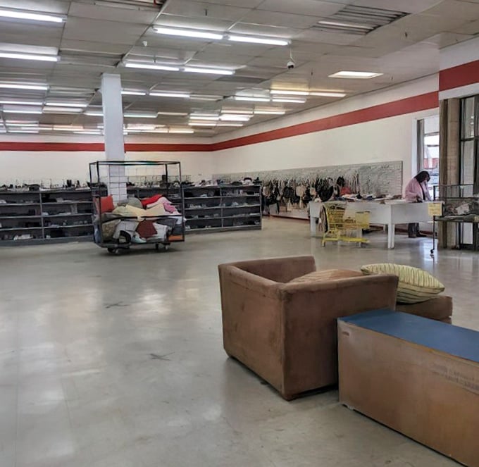 Spacious aisles and organized chaos—the perfect combination for those who understand that thrifting is both art and sport.