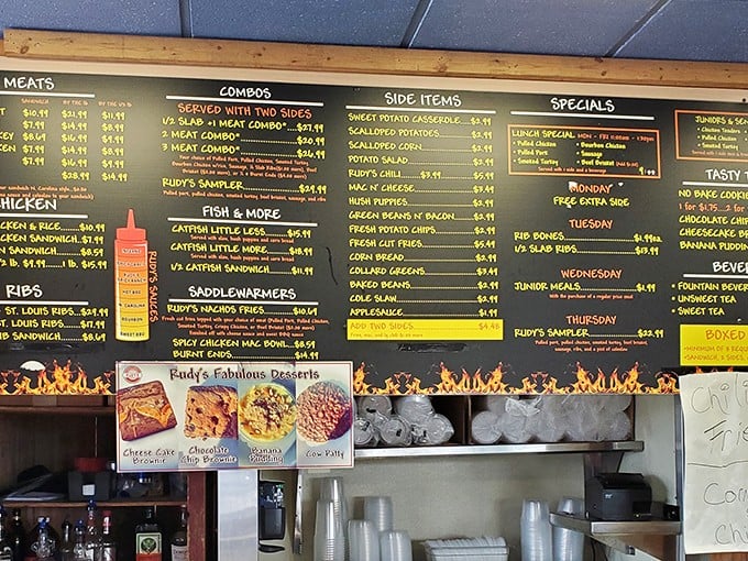A menu board that doesn't mince words—just meat. When your options look this good, you don't need fancy fonts or flowery descriptions.