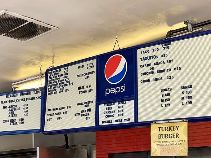 This menu board tells a story of simplicity and dedication. No avocado toast or acai bowls here—just honest food that's kept locals coming back for decades.