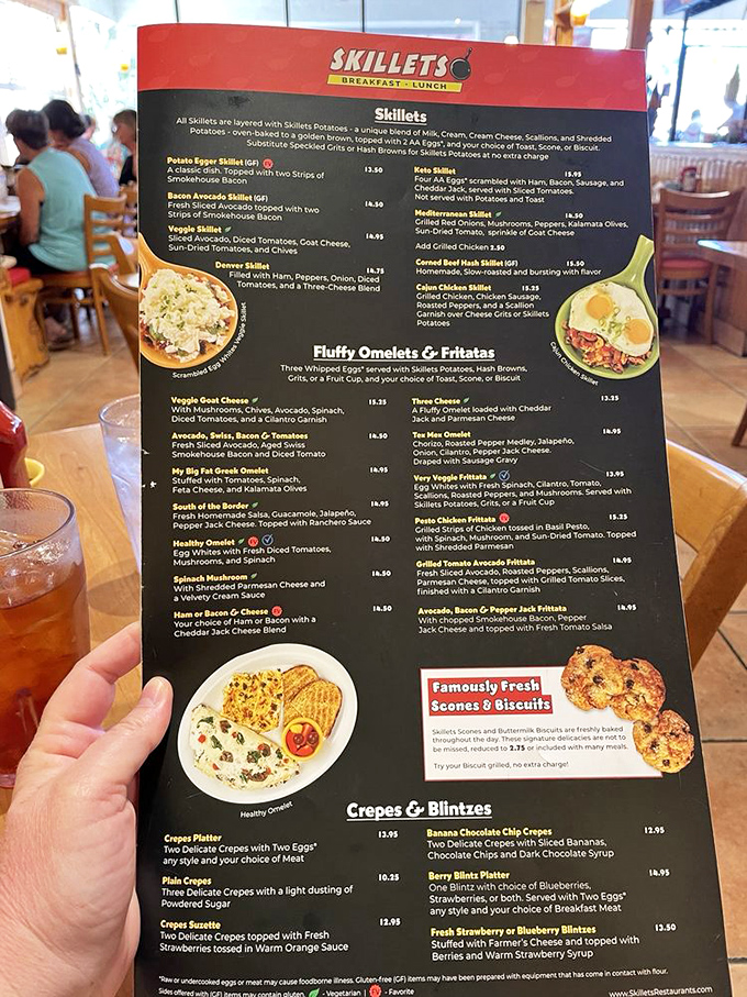 The menu reads like a love letter to breakfast enthusiasts – those "Fluffy Omelets" aren't just a description, they're a solemn promise.