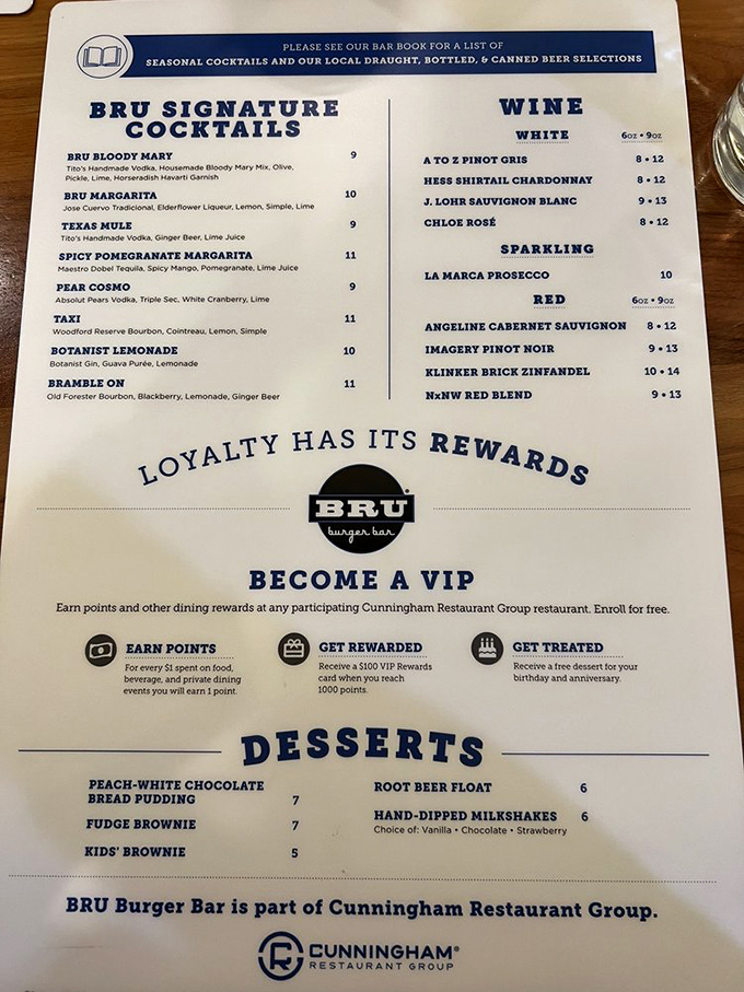 Decisions, decisions! The cocktail menu reads like a liquid treasure map, with the Bramble On bourbon cocktail calling my name.