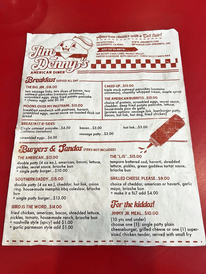 A menu that reads like a love letter to American classics. Each item promises comfort without pretension, the way diner food was meant to be.