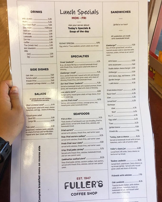 A menu that hasn't surrendered to food trends. Fuller's offerings read like comfort food poetry—simple, honest, and deeply satisfying.