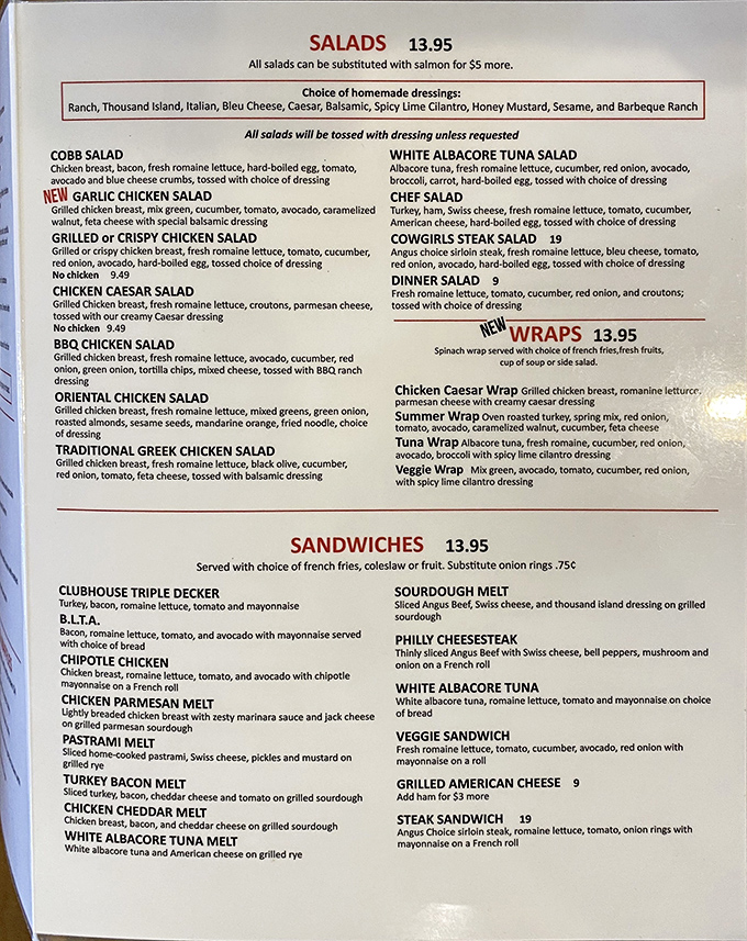 A menu that reads like a love letter to American comfort food classics done right. 
